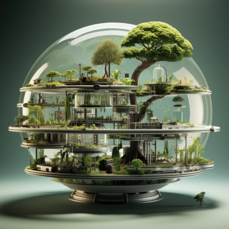 Surreal Illustration on the Theme of a Fantastic City of the Future ...