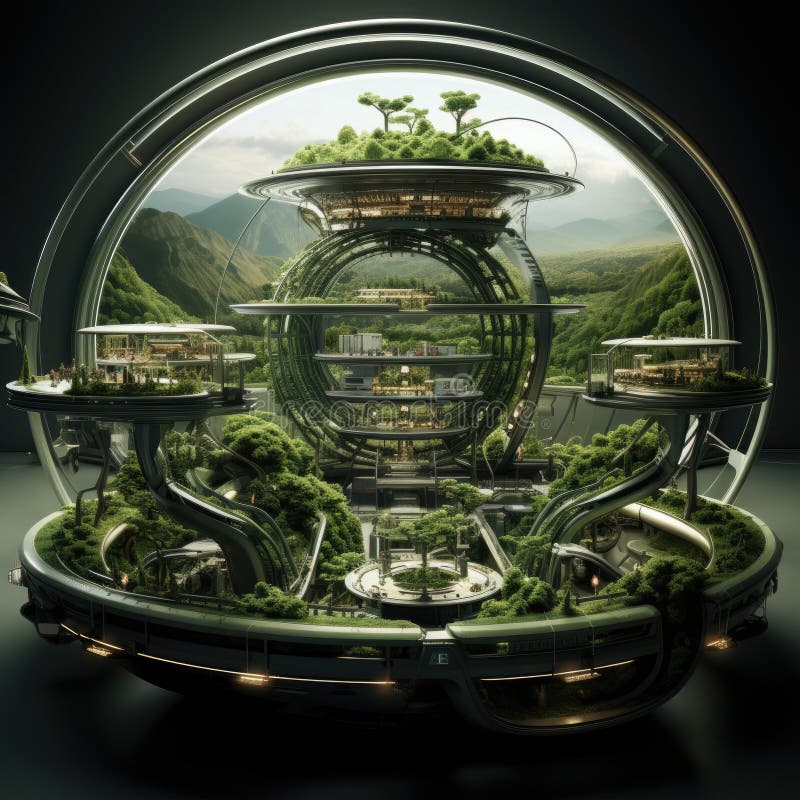 Surreal Illustration on the Theme of a Fantastic City of the Future ...