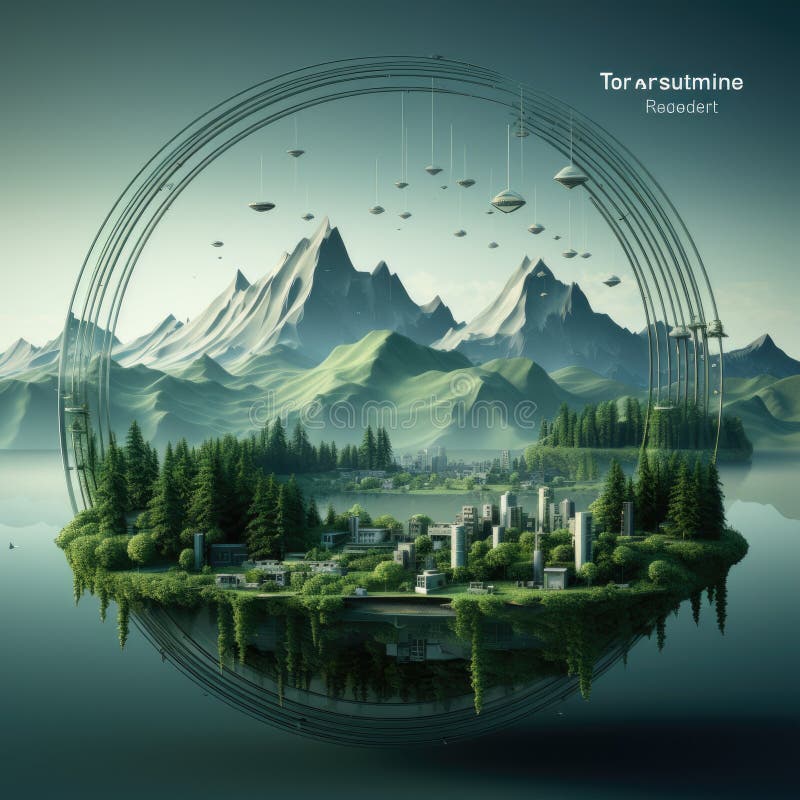 Surreal Illustration on the Theme of a Fantastic City of the Future ...