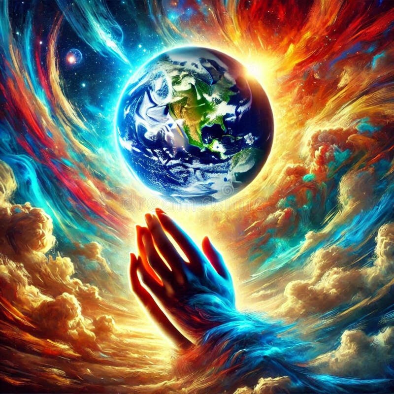 Surreal Image of Angel with Folded Palm in Prayer for Peace on Earth ...