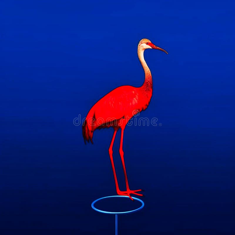 Surreal Image of a Bright Red Crane or Cobalt, Generative AI Stock ...