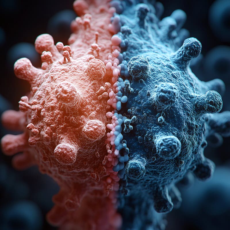 Comparation of Berfore and after Cancer Cell Treatment Stock ...