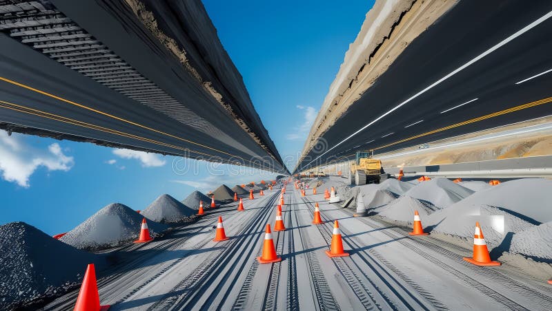 A Surreal Image Depicts a Road Construction Site Flipped Vertically ...