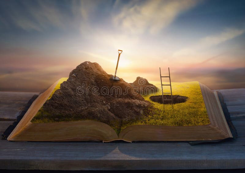 Digging Deep into the Pages of a Book Stock Image - Image of study ...