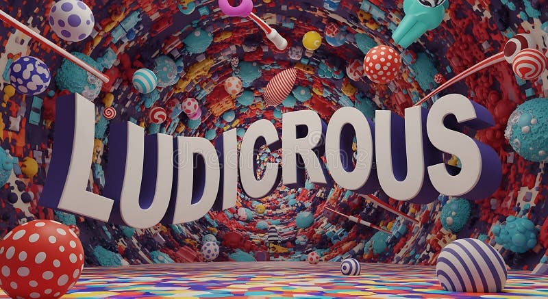 Surreal Image Featuring the Word "LUDICROUS" in Large, Bold, White ...