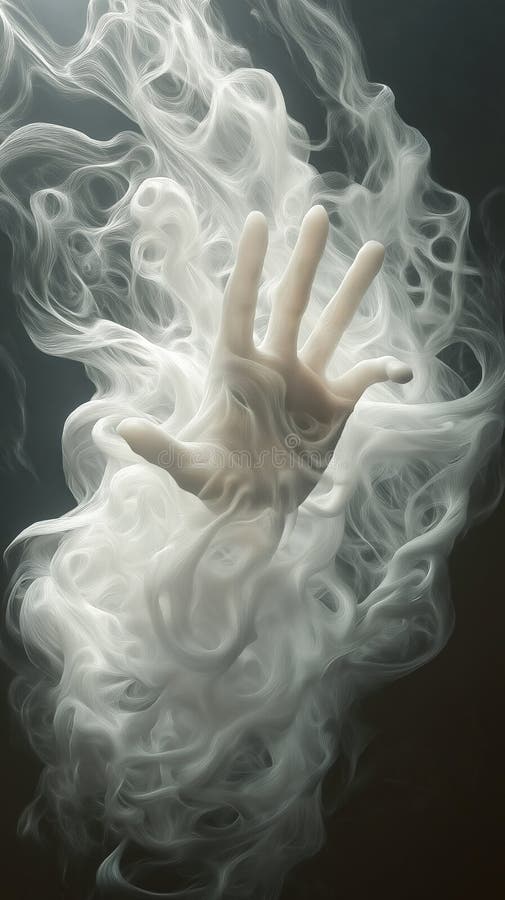Ethereal Hand Emerging from Mystical Smoke Stock Illustration ...