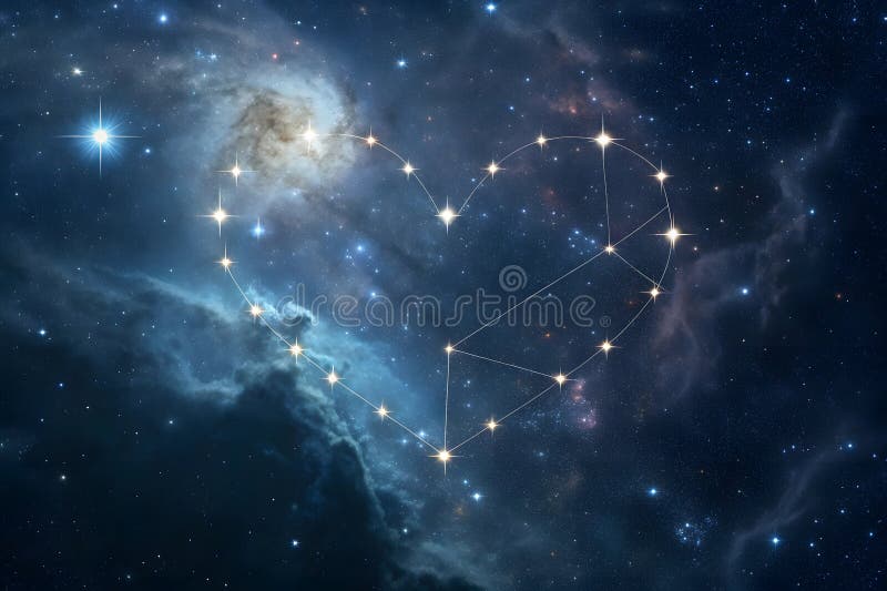 A Surreal Image of a Heart-shaped Constellation in a Deep Space Setting ...