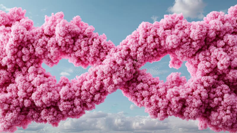 Surreal Image of an Infinity Symbol Made of Fluffy Pink Clouds Floating ...
