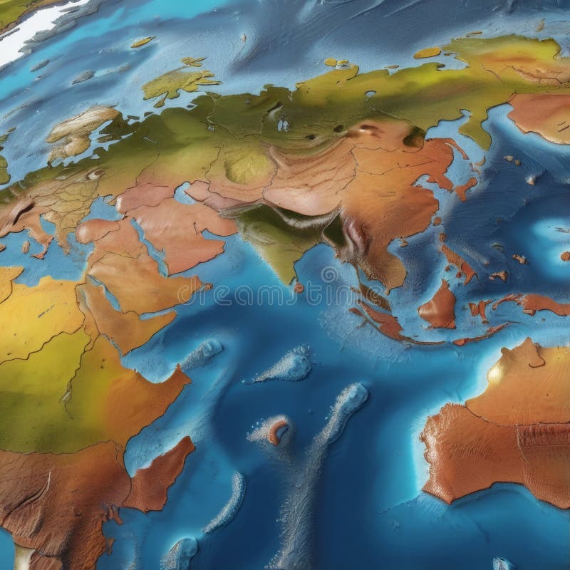 A Surreal Image of a Melting World Map with Diminishing Colors. Stock ...