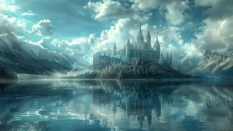 A Surreal Image of a Mesmerizing Castle Made of Reflective, Shimmering ...