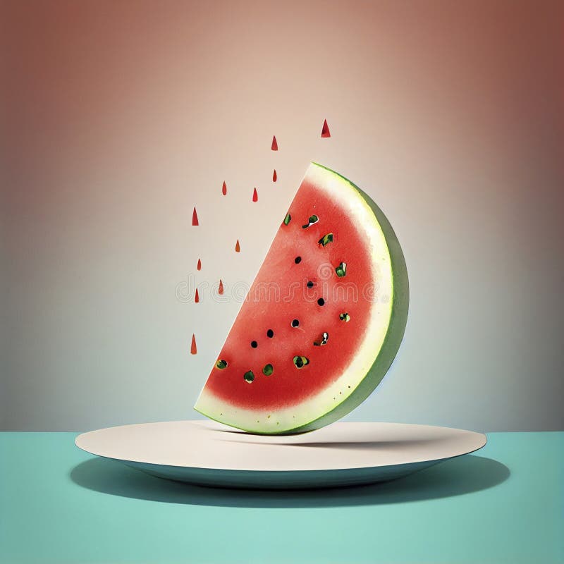 Surreal Image of Watermelon Image, Generative AI Stock Illustration ...