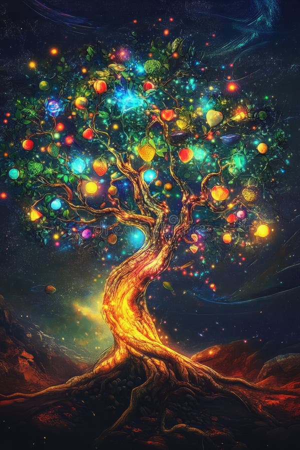 A Surreal and Imaginative Illustration of a Tree Whose Branches Grow ...