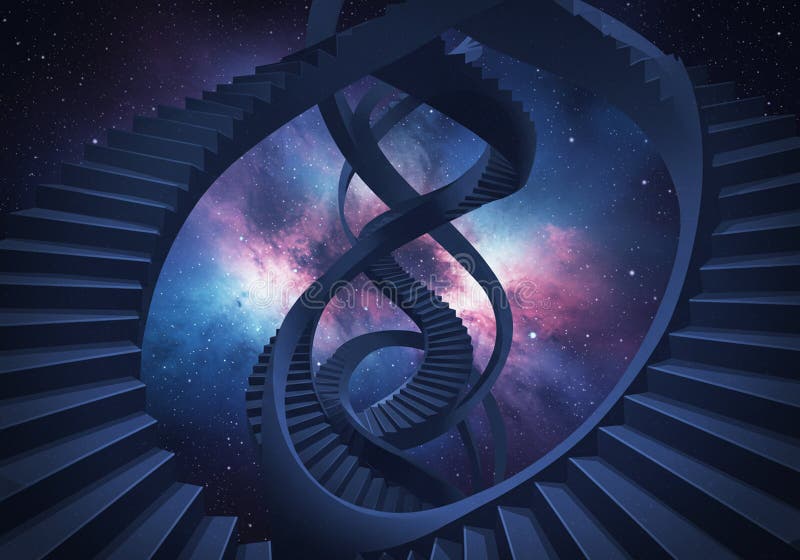 Surreal Infinite Staircase Loops Form Twisting, Interconnected ...