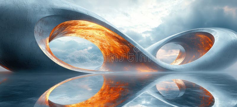 Surreal Infinity Loops with Fiery Elements and Reflective Surfaces ...