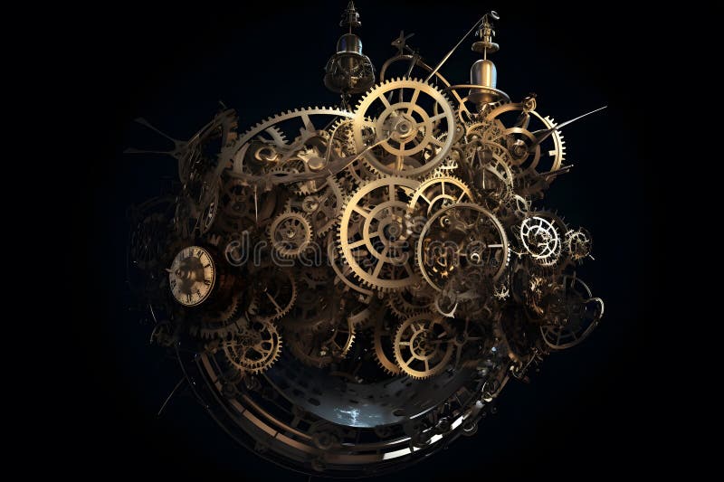 Surreal Floating Clock Gears, Concept of Time and Precision. Created ...