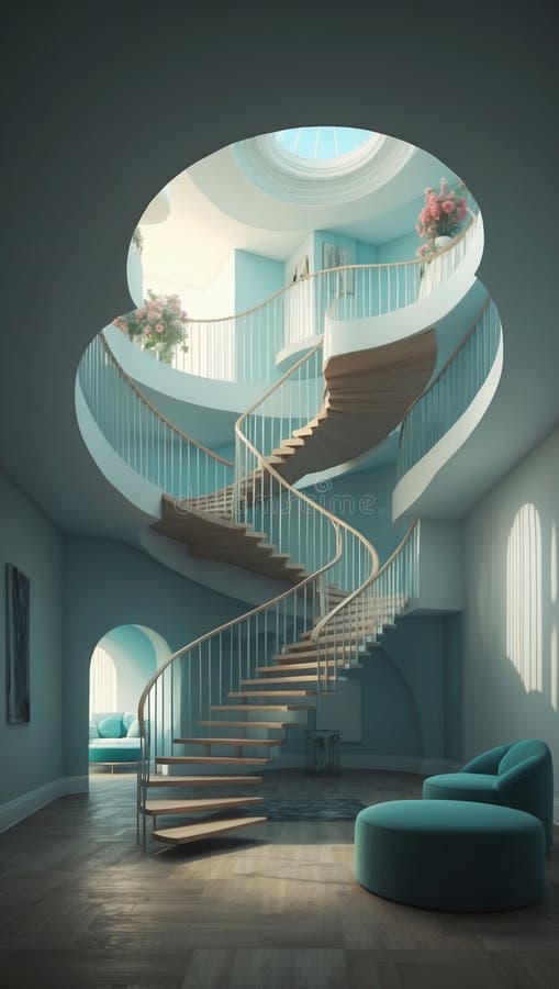 A Surreal Journey through a Dream World with Floating Staircases and ...