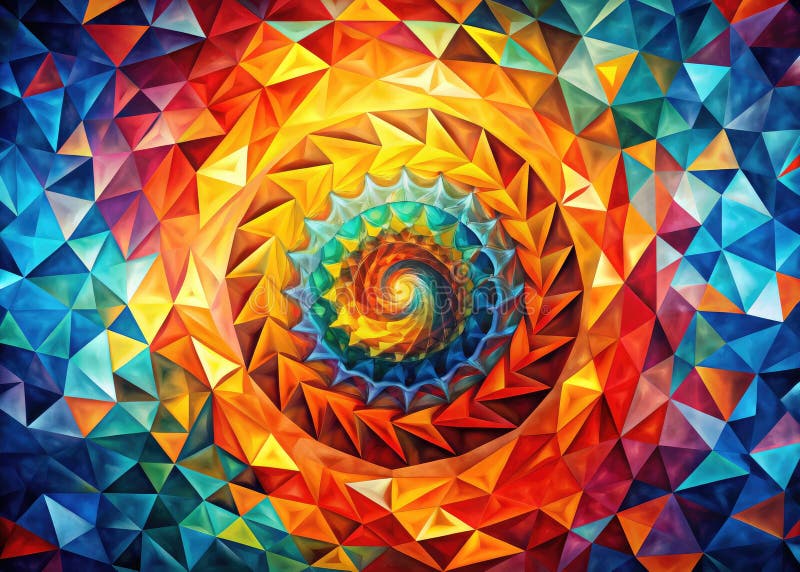 A Surreal Kaleidoscope of Triangular Forms Vibrant Abstract Art for ...