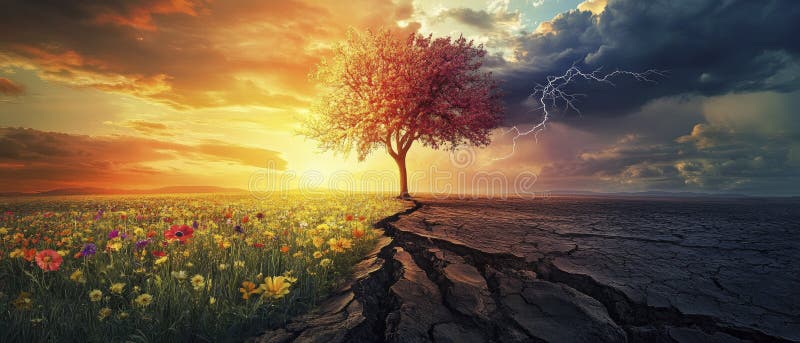 A Surreal Landscape Divided in Two by an Invisible, Violent Force. on ...