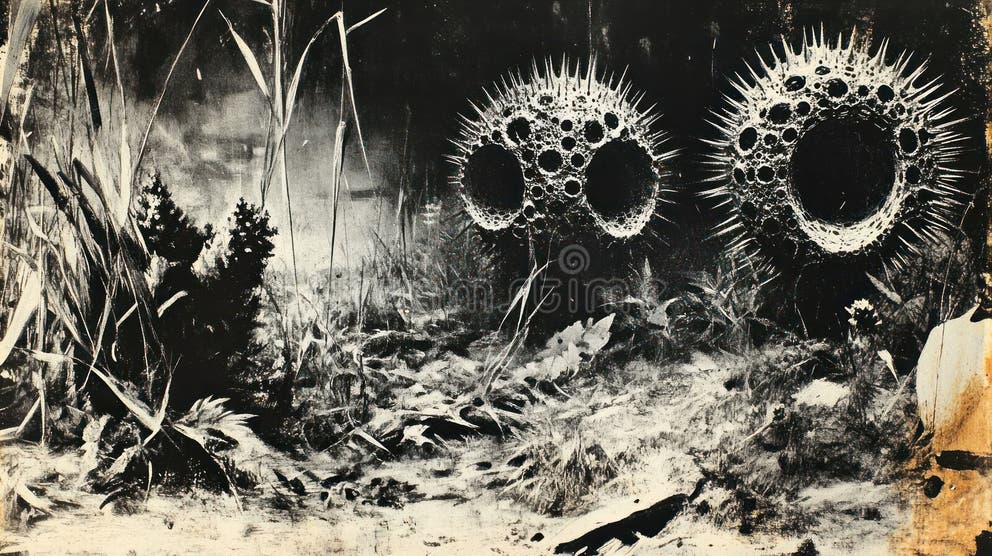 Surreal Landscape Featuring Unique, Spiky Forms Resembling Organic ...