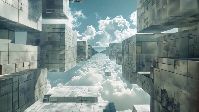 A Surreal Landscape of Floating Rectangles and Squares Giving the ...