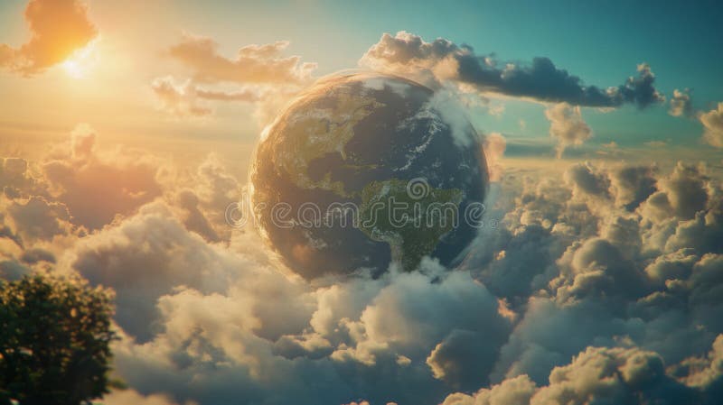 Surreal Landscape: a Planetary Dream in a Sea of Clouds Stock ...