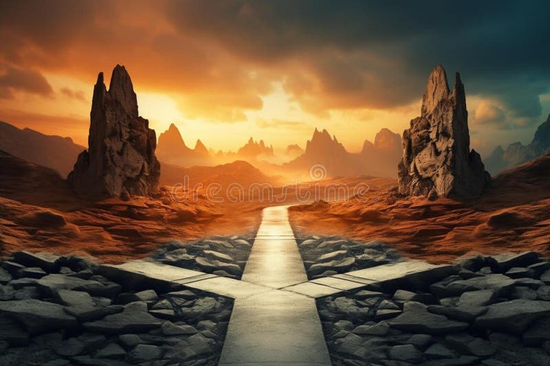 The crossroads of destiny stock illustration. Illustration of difficult ...