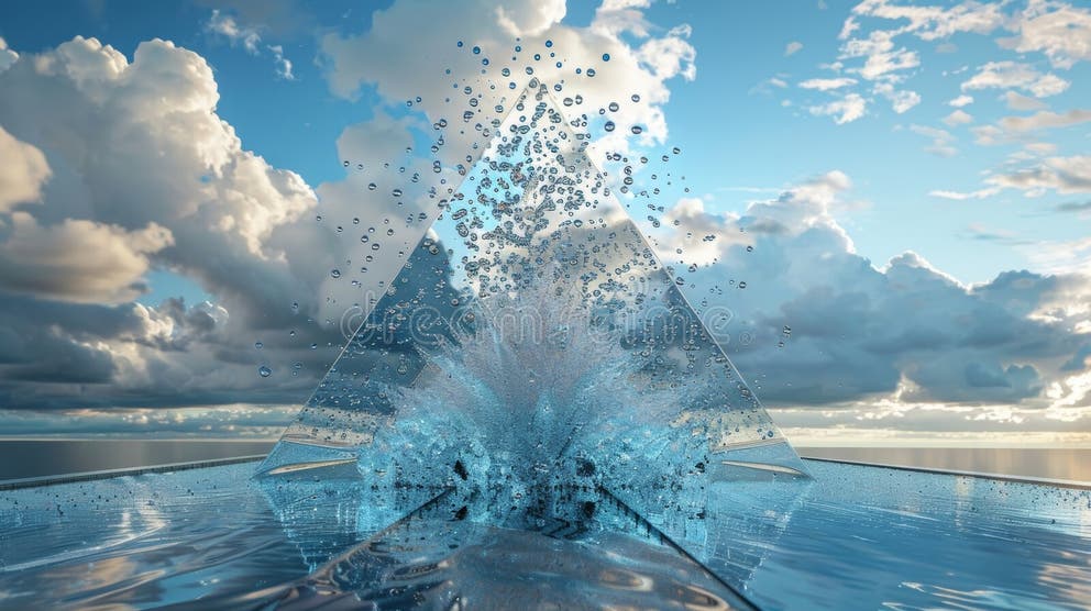 A Surreal Landscape of Triangular Water Droplets Cascading Down a Prism ...