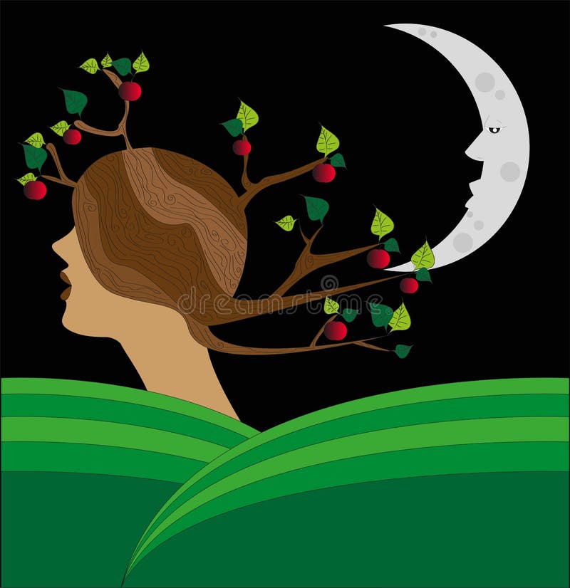 Surreal landscape stock illustration. Illustration of branches - 34307923