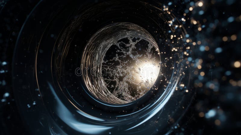 Surreal Laundry Cycle: Abstract View Inside a Running Washing Machine ...