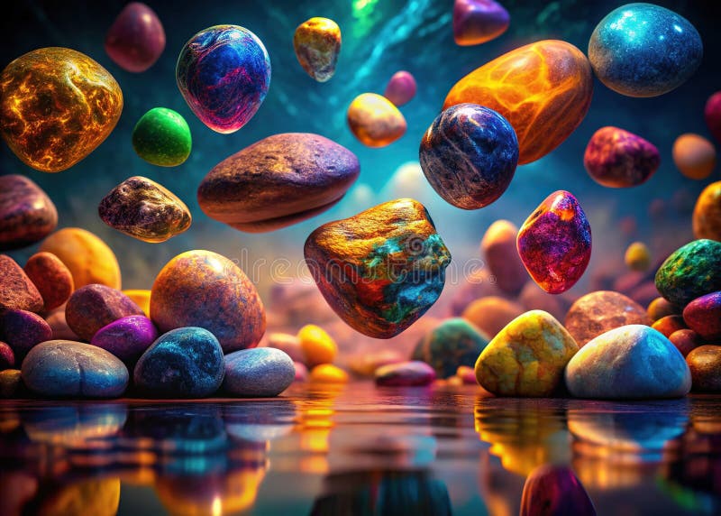 Surreal Levitating Rocks Collection Isolated Transparent Background for ...