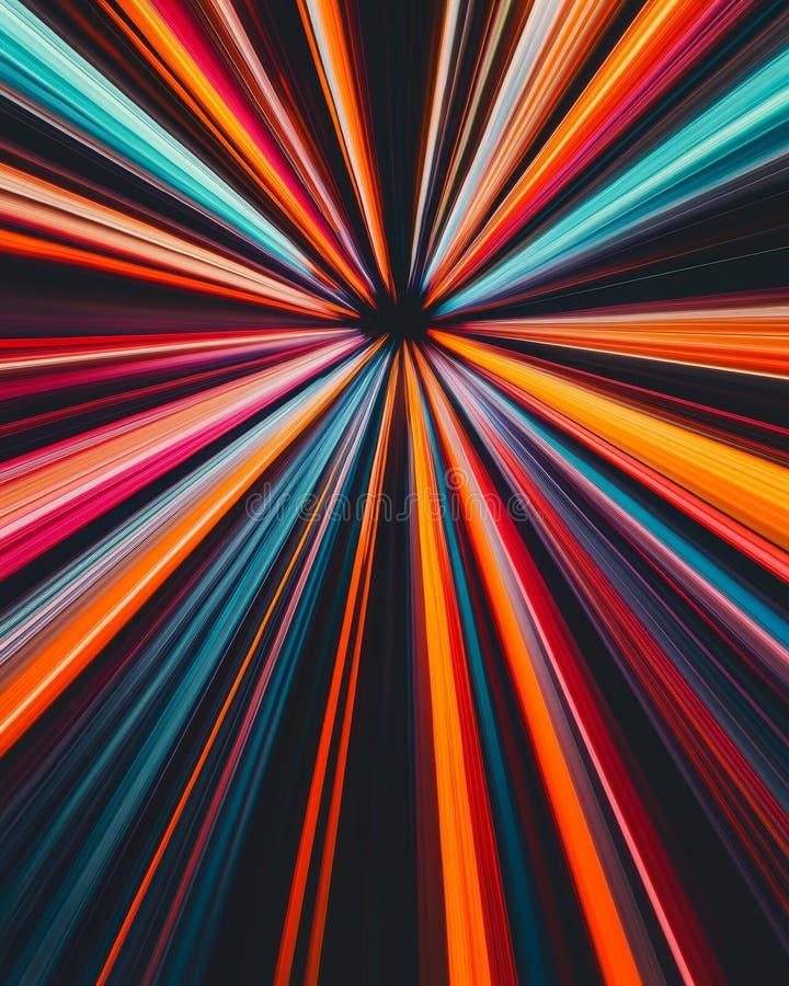 Surreal Light Rays in Vibrant Colors Stock Illustration - Illustration ...