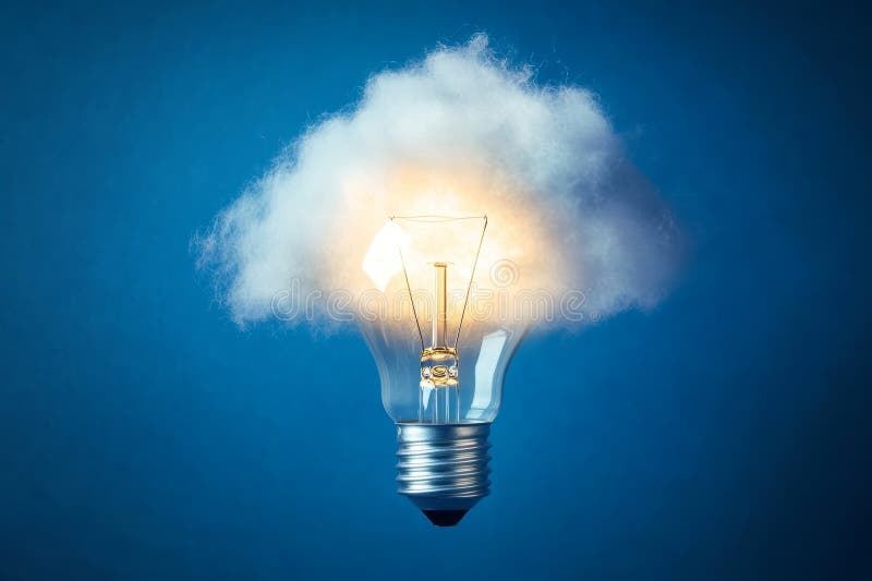 Surreal Lightbulb Cloud Conceptualizing Innovation and Imagination in ...