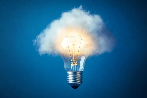 Surreal Lightbulb Cloud Conceptualizing Innovation and Imagination in ...