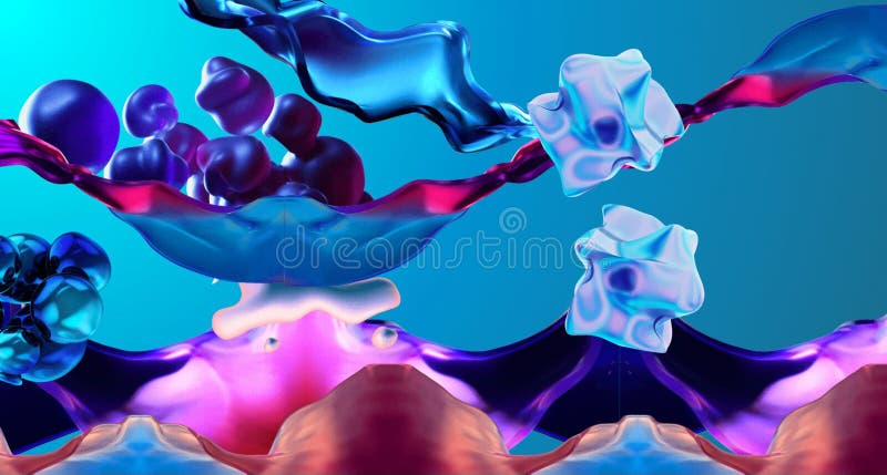 Surreal Liquid Forms Modern Abstract Composition. Stock Illustration ...
