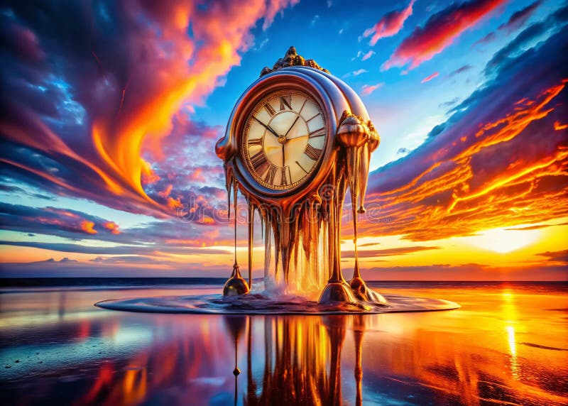 A Surreal Long Exposure of a Melting Clock Capturing Abstract Time ...