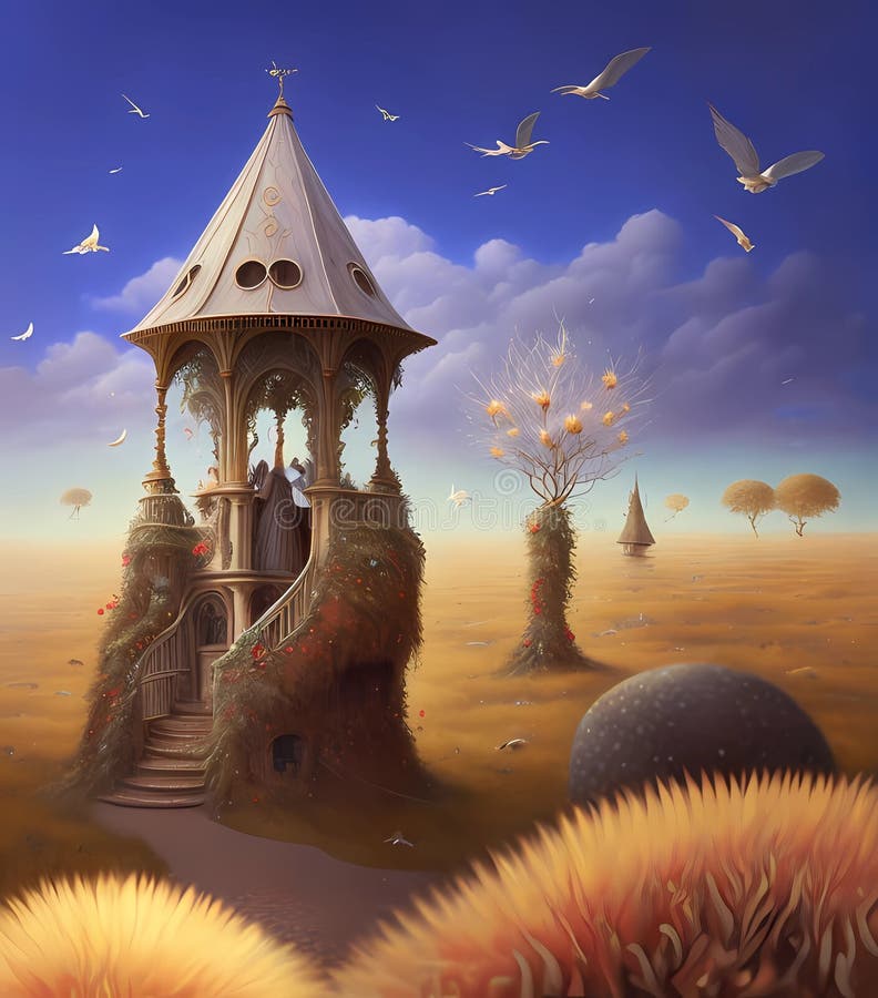 Surreal Lovely Landscape Enviroment- AI Generated Artwork Stock ...