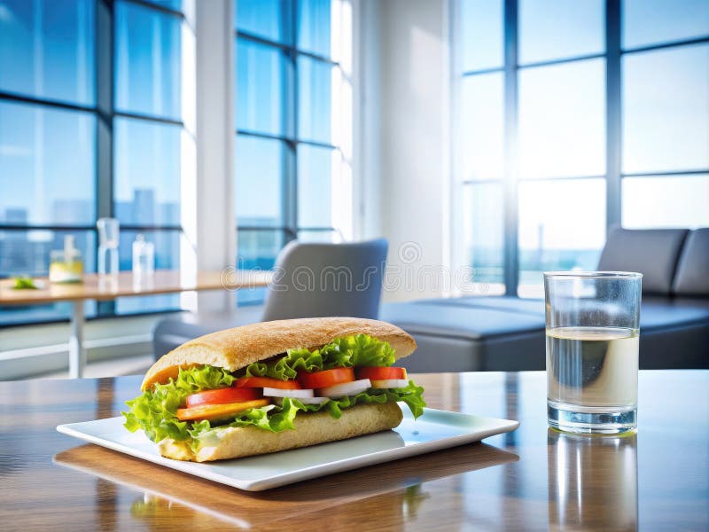 A Surreal Lunch Break a Sandwich and Water Glass Defy Gravity in a ...