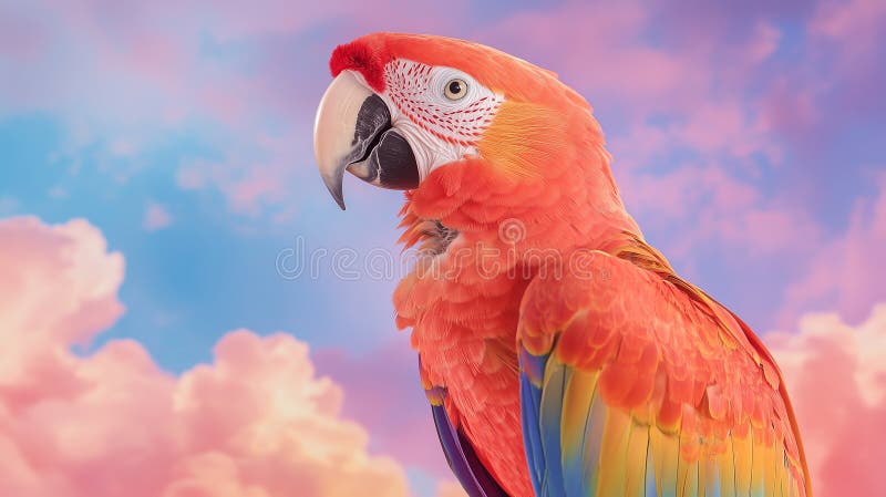 A Surreal Macaw Parrot in a Digital Collage Style Stock Image - Image ...