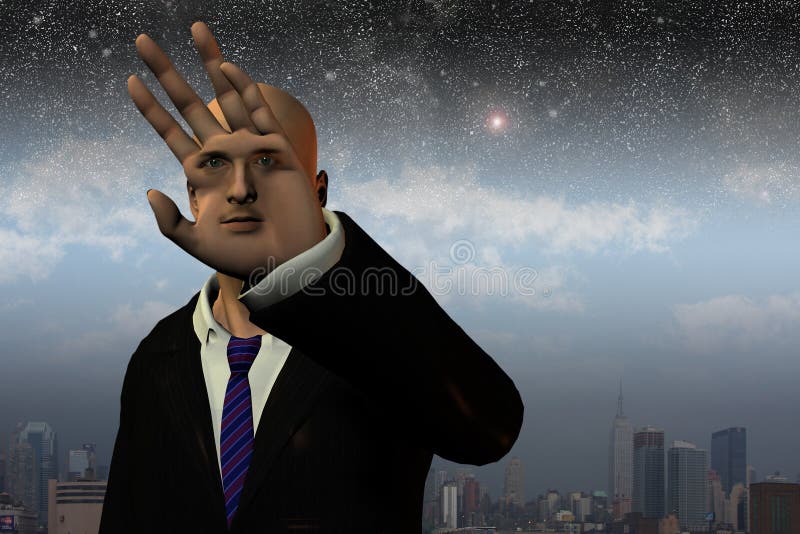 Surreal man stock illustration. Illustration of cityscape - 20706689