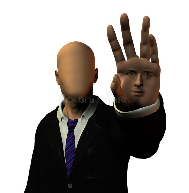 Surreal Man. 3D Rendering stock illustration. Illustration of spooky ...