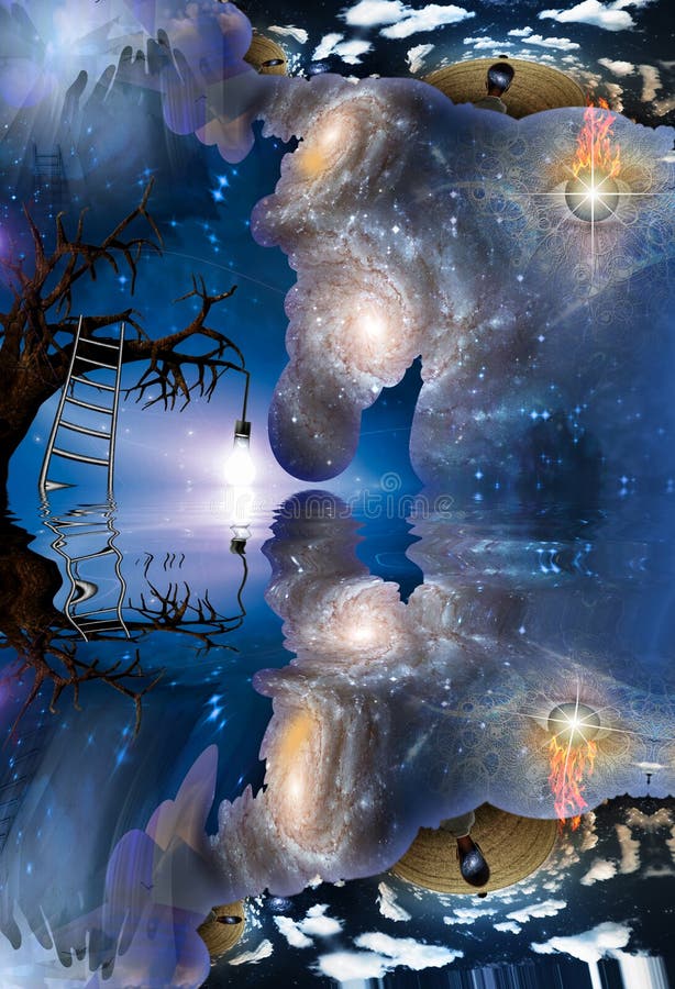 Surreal Melting Scene stock illustration. Illustration of dripping ...