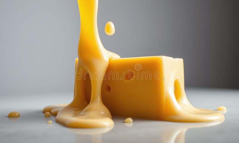 Surreal Melting Cheese Swiss Cheese Dripping Yellow Cheese Stock ...