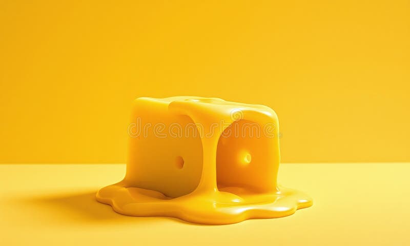 Surreal Melting Cheese Swiss Cheese Dripping Yellow Cheese Stock ...