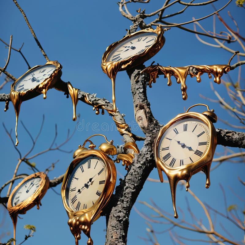 39 Surreal Melting Clocks on Tree Branch Inspired by Salvador Dali ...