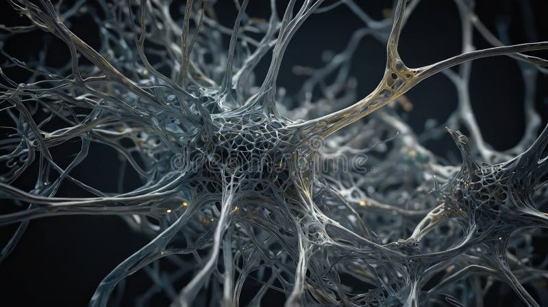Surreal Metallic Neurons Forming an Interwoven Structure Stock ...