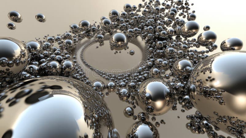 Surreal Metallic Spheres Floating in Abstract Formation Stock Image ...