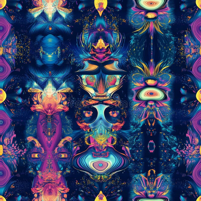 A Surreal Mirror World Pattern Where Reflections Come To Life, Creating ...