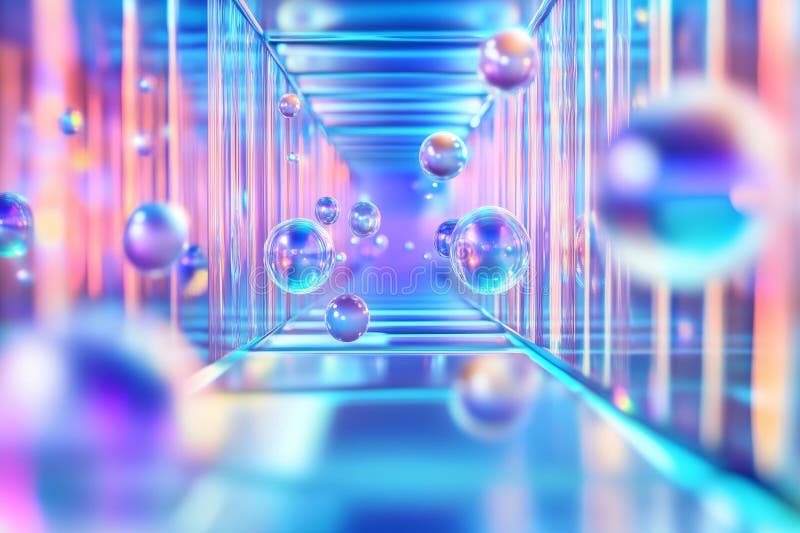 A Surreal Mirrored Infinity Room 3D Background Where Every Surface ...