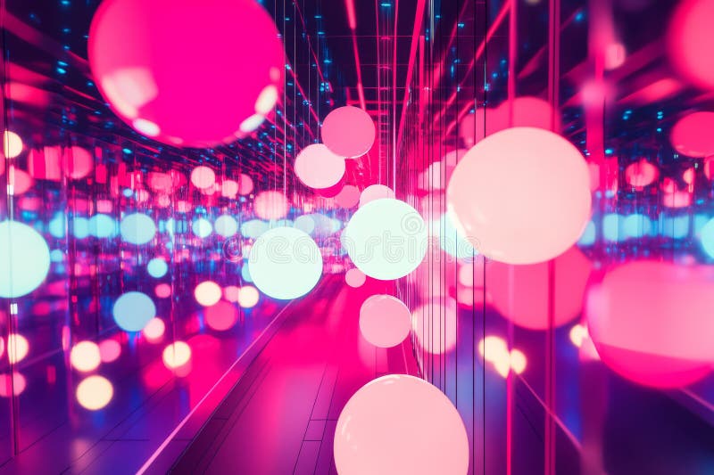 A Surreal Mirrored Infinity Room 3D Background Where Every Surface ...