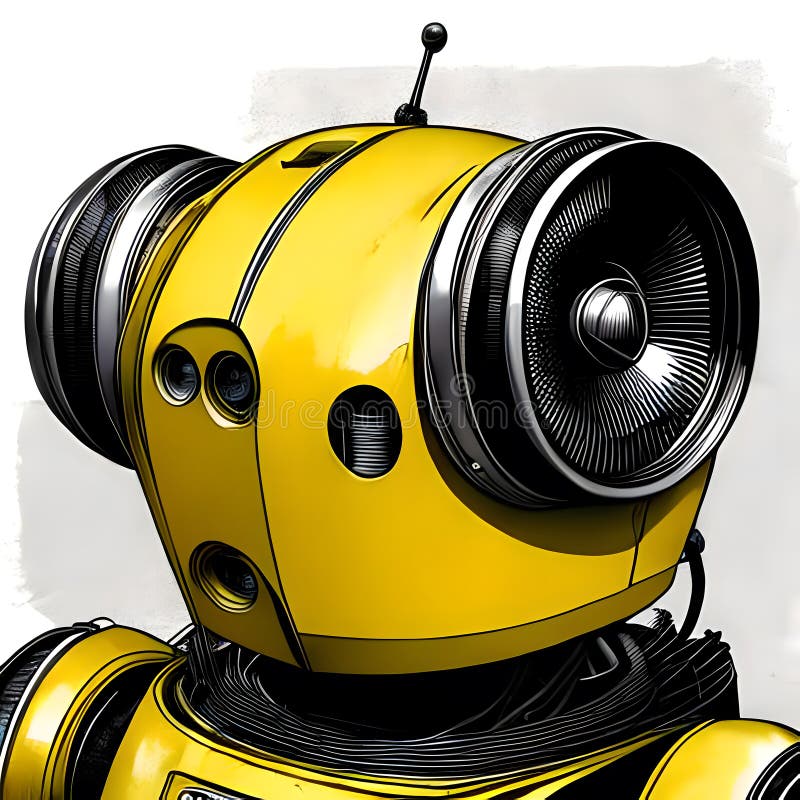 Surreal Musical Robot with Audio Speakers Stock Illustration ...